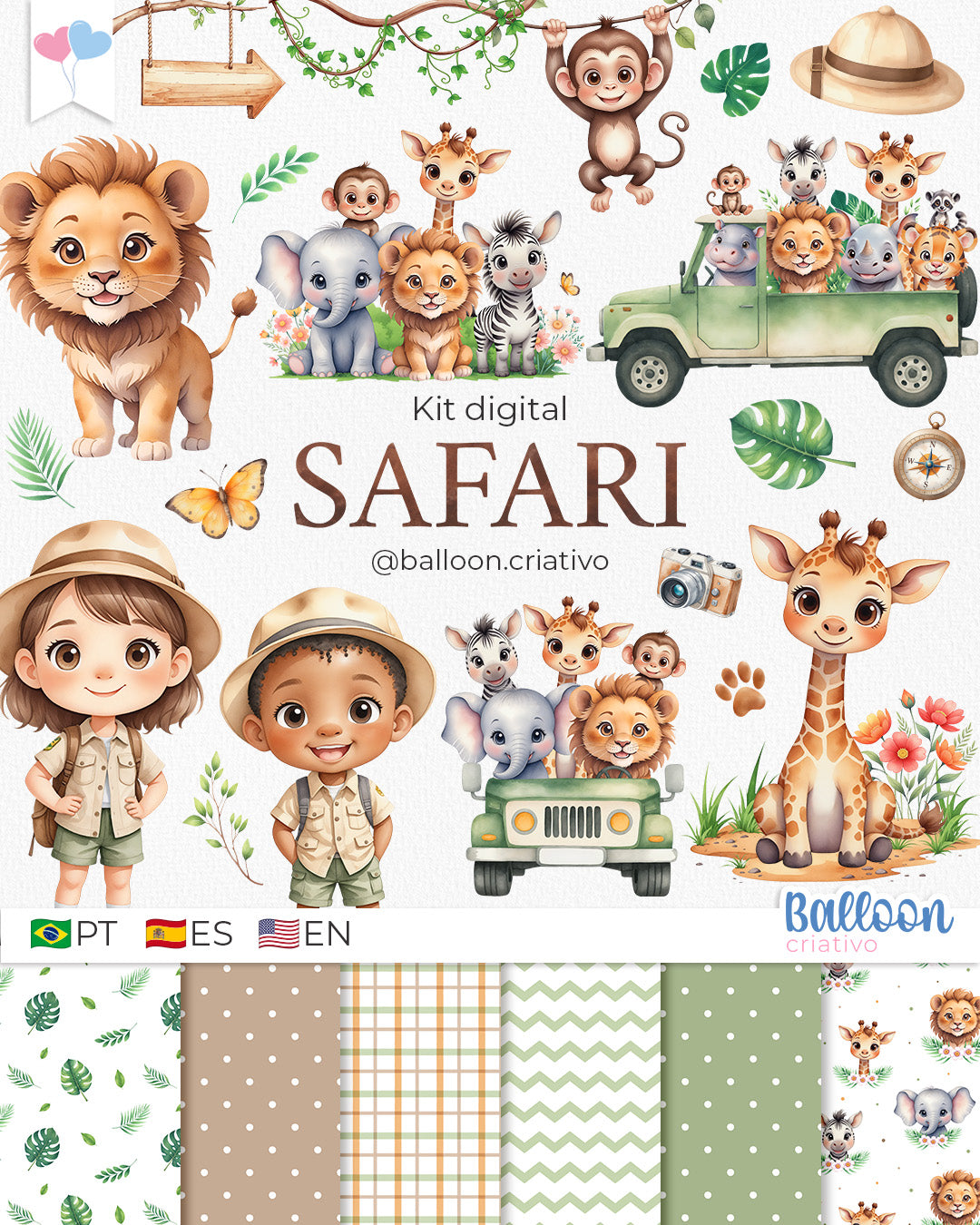 Kit digital - Safari – Balloon Criativo